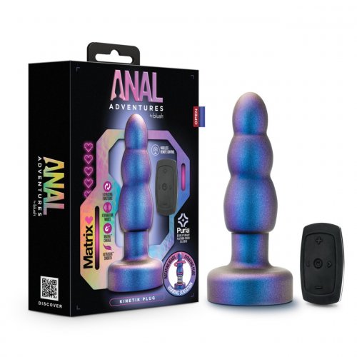 Anal Adventures Matrix Kinetik Rimming And Gyrating Remote Controlled Plug Space Age Blue Sex