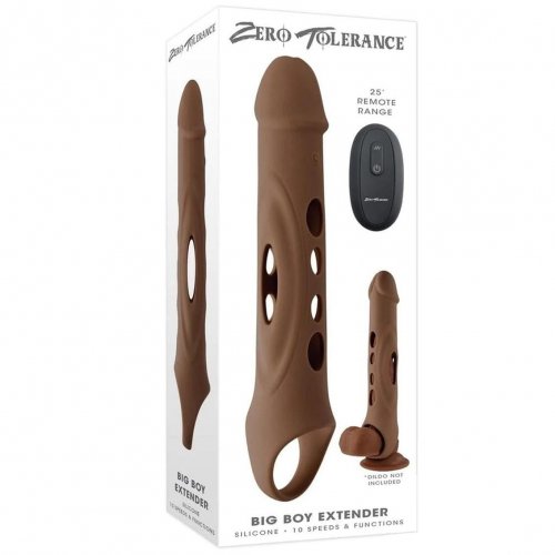 Zero Tolerance Big Boy Vibrating Remote Controlled Extender Chocolate 3745