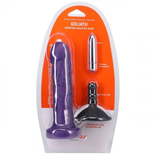 Tantus Goliath Vibrating Dildo Kit Amethyst Sex Toys And Adult Novelties Naughty America Store