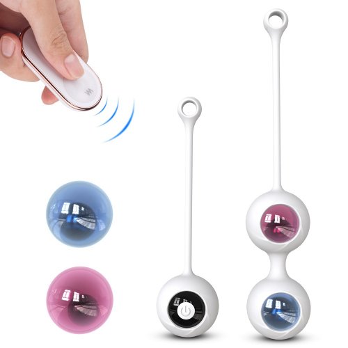 Freezer Remote Controlled Kegel Ball Exercises Set White Sex Toys And Adult Novelties