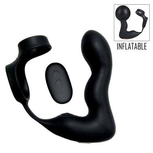 Atomic Inflatable P Spot Vibe With Cock And Ball Ring Sex Toys