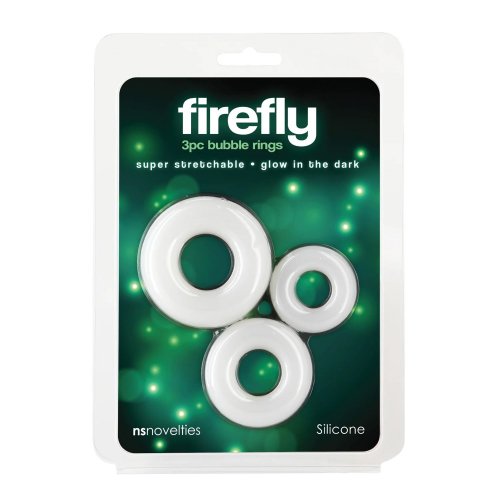 Firefly 3 Piece Glow In The Dark Bubble Ring Set White Sex Toys And Adult Novelties Freeones